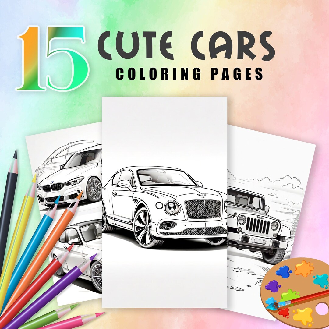 Deluxe Car Coloring Book for Children - 15 Unique and Engaging Pages ...