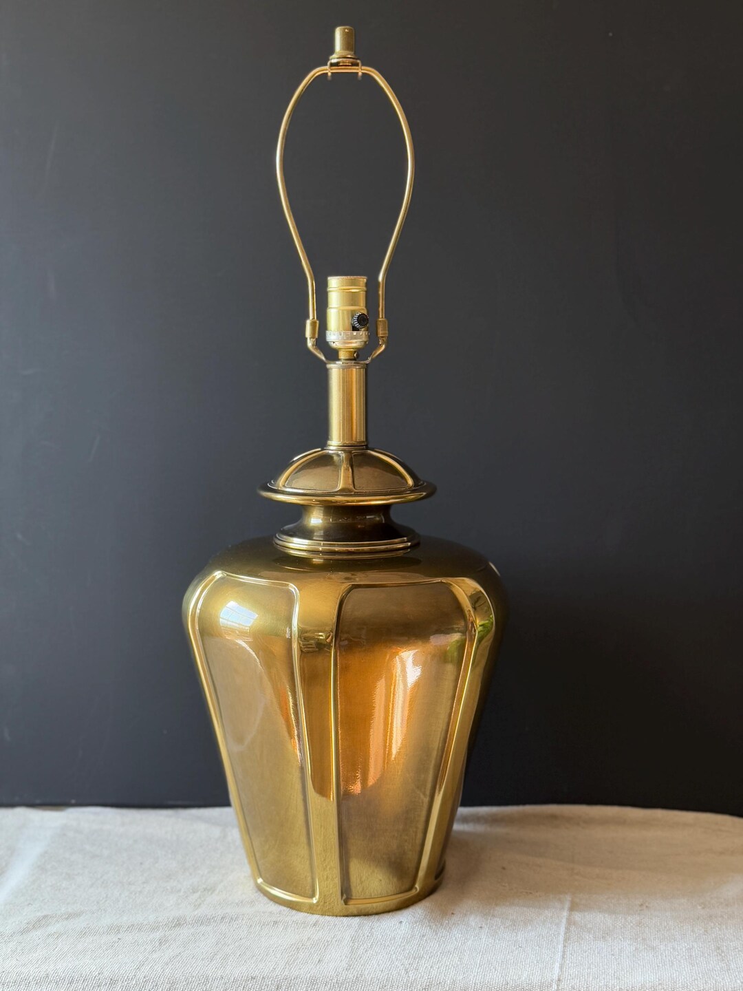 MCM Brass Table Lamp - Etsy