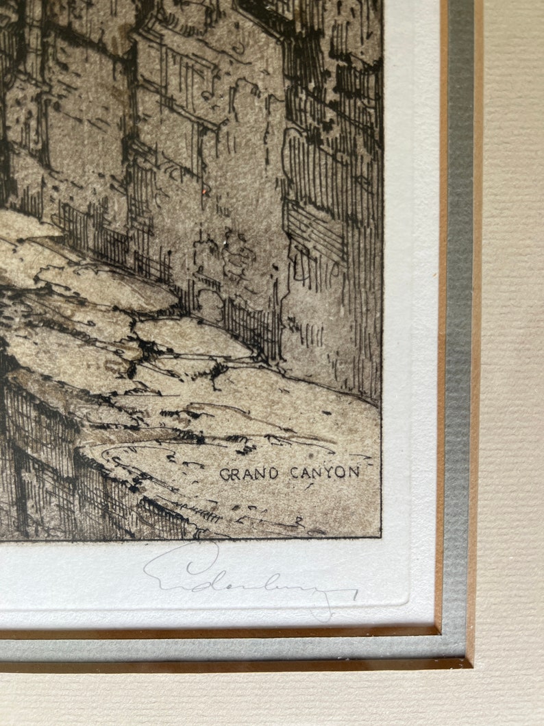 Josef Eidenberger Etching grand Canyon Signed by Artist - Etsy