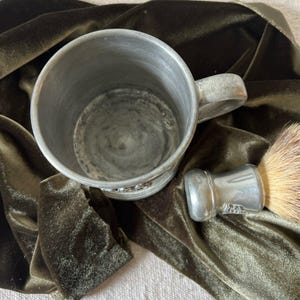 Vintage Pewter Ralph Lauren Shaving Brush and Mug Set - Etsy