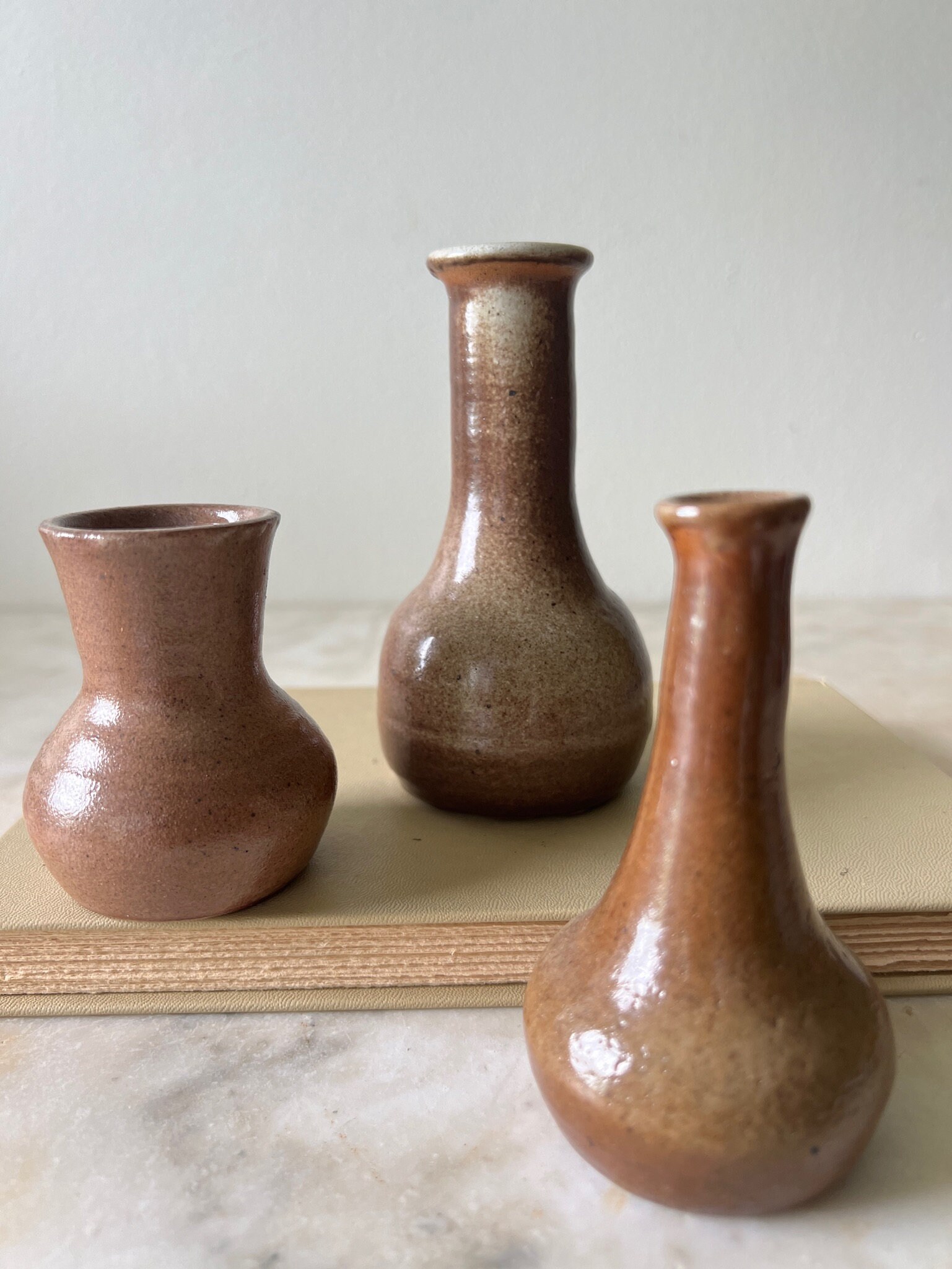 Set of Three Pottery Flower Bud Vases - Etsy