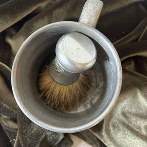 Vintage Pewter Ralph Lauren Shaving Brush and Mug Set - Etsy