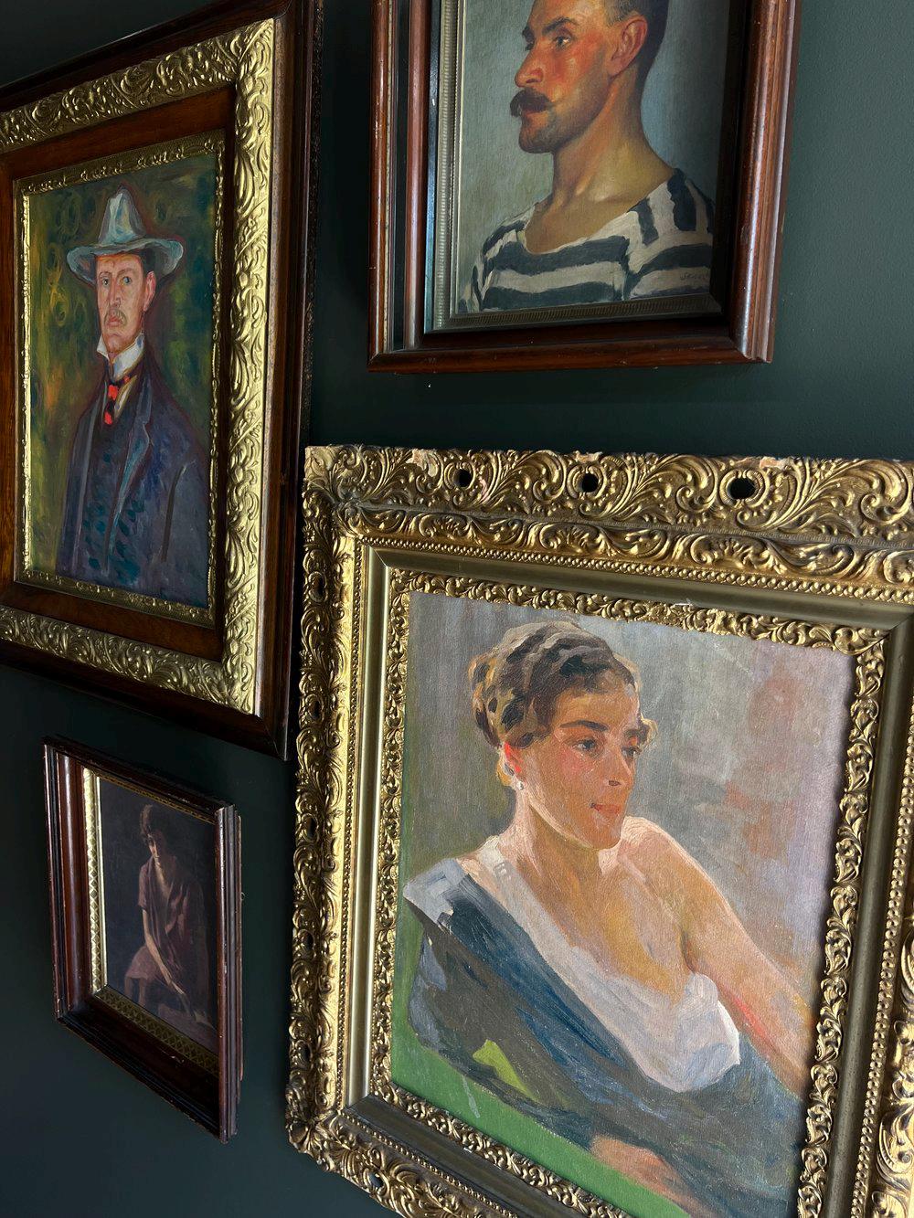 Reproduction Portrait Print on Canvas With Wax Finish in Antique Frame ...