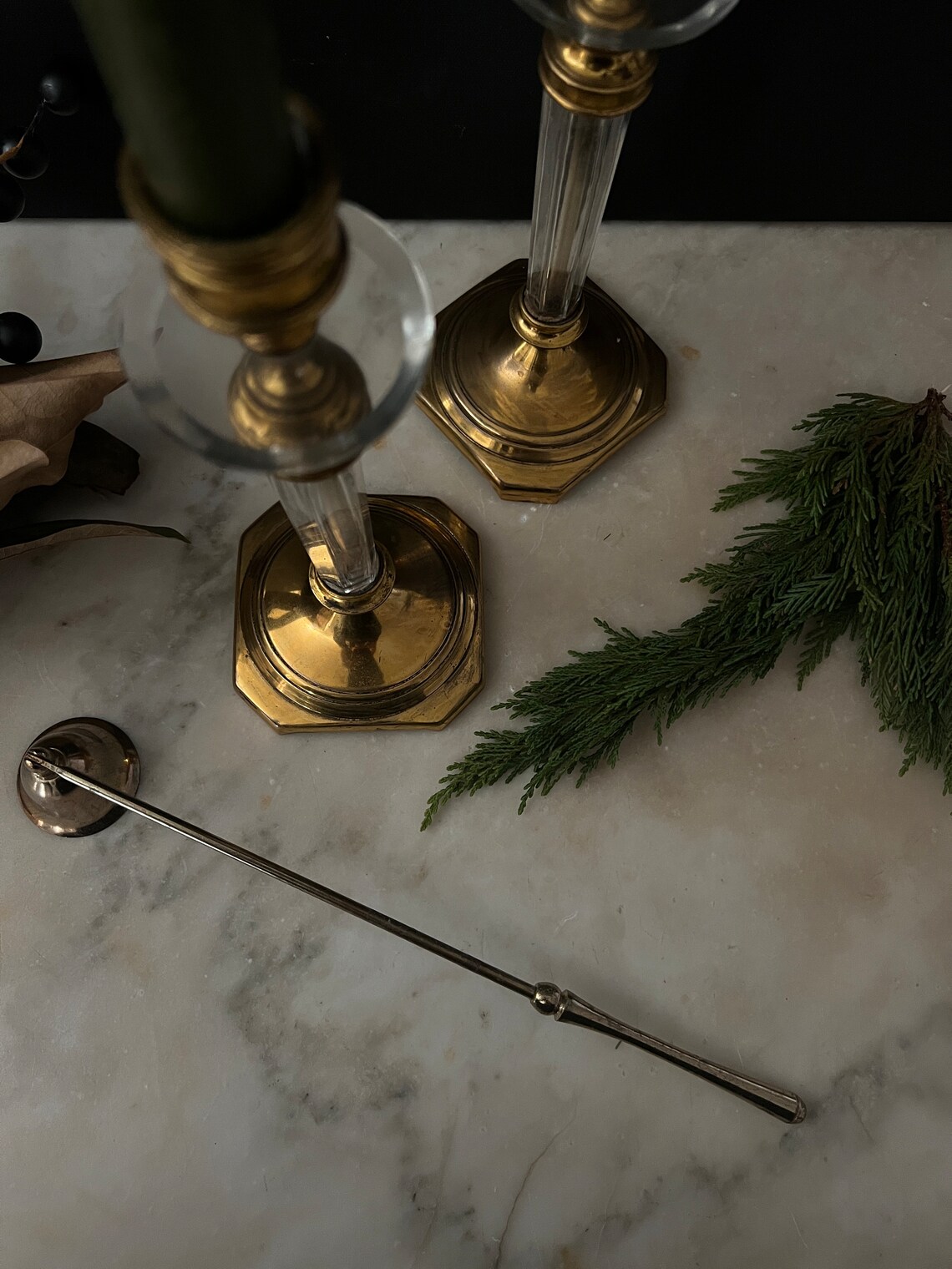 Mid-centry Modern Lucite & Brass Candlesticks Set of Two - Etsy