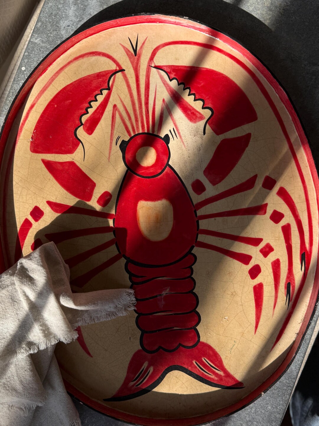 Hand Painted Wooden Lobster/ Crawfish Serving Platter - Etsy