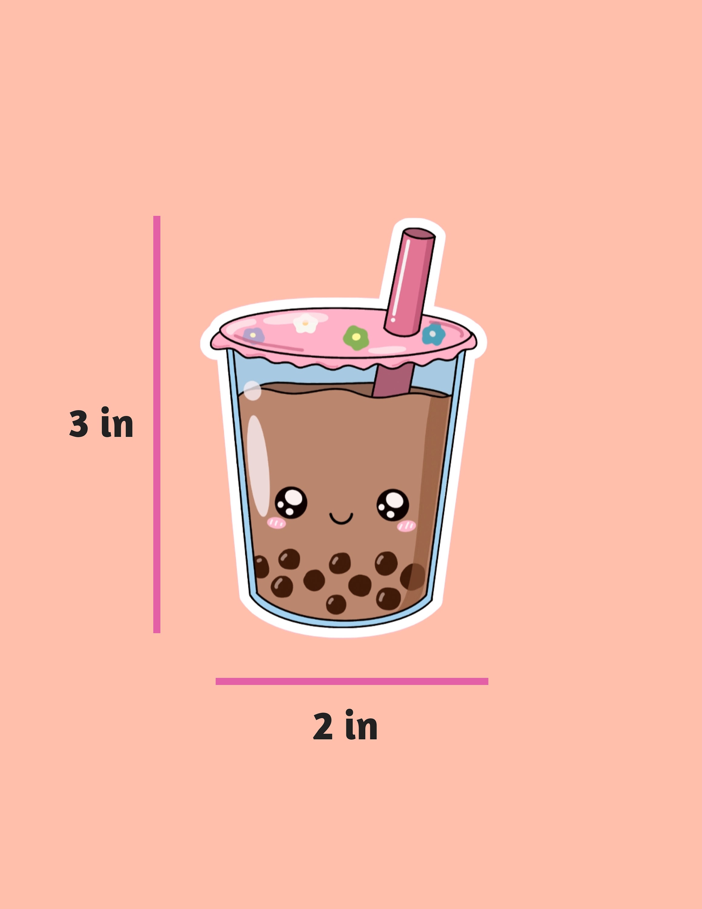 Cute Bubble Tea Stickers Kawaii Boba Tea Stickers Cute - Etsy