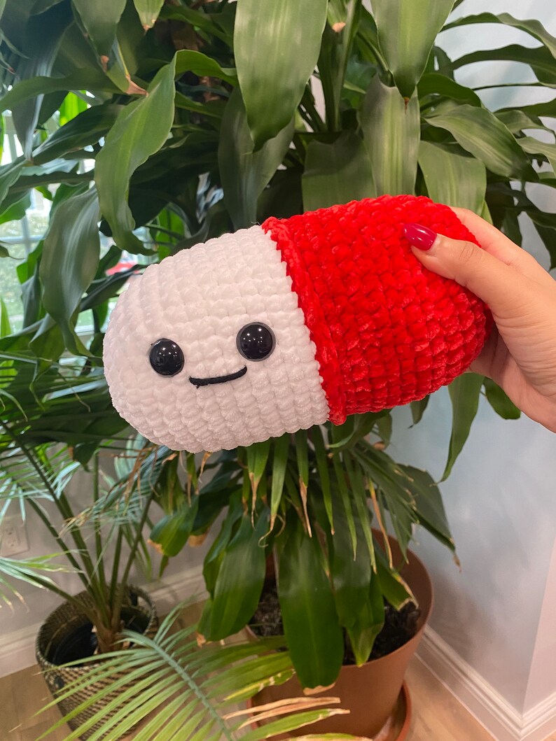 Handmade JUMBO Crochet Chill Pill Plushie customizable Colors - Etsy