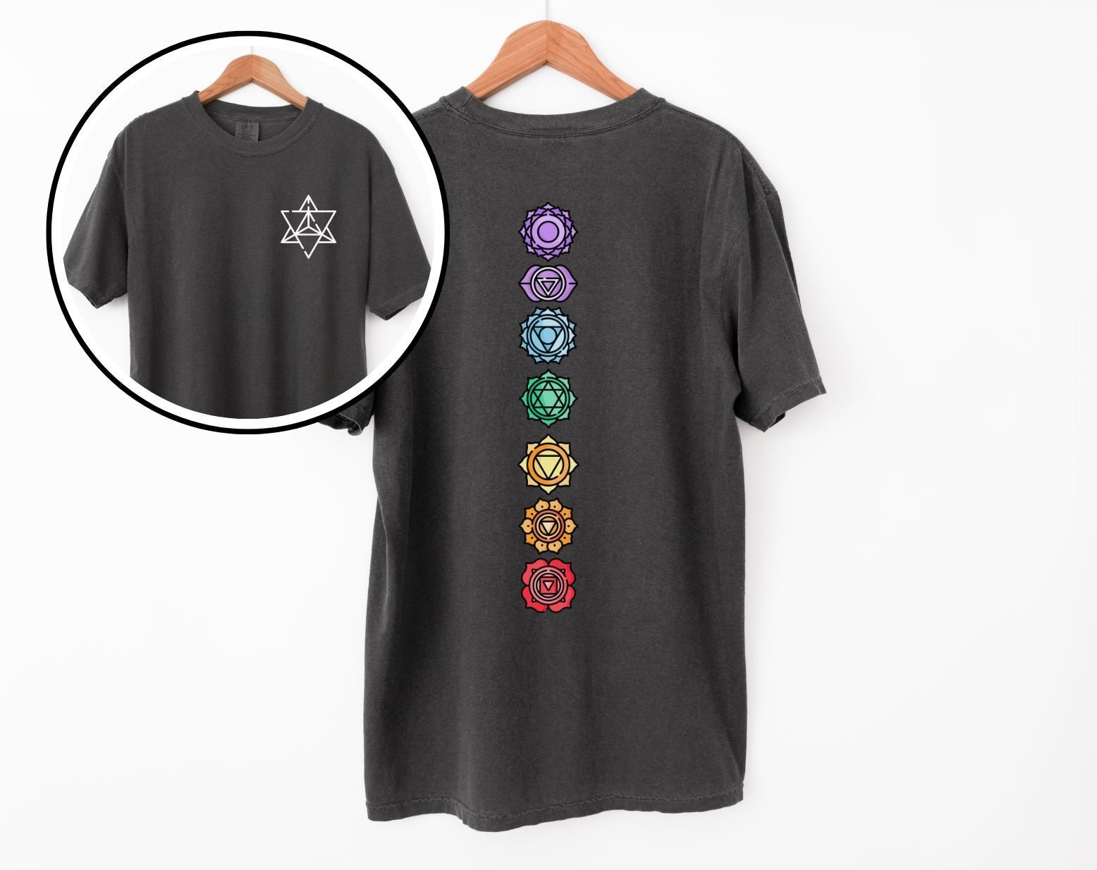 7 Chakras and Merkaba T-shirt Spirituality Chakras Sacred - Etsy