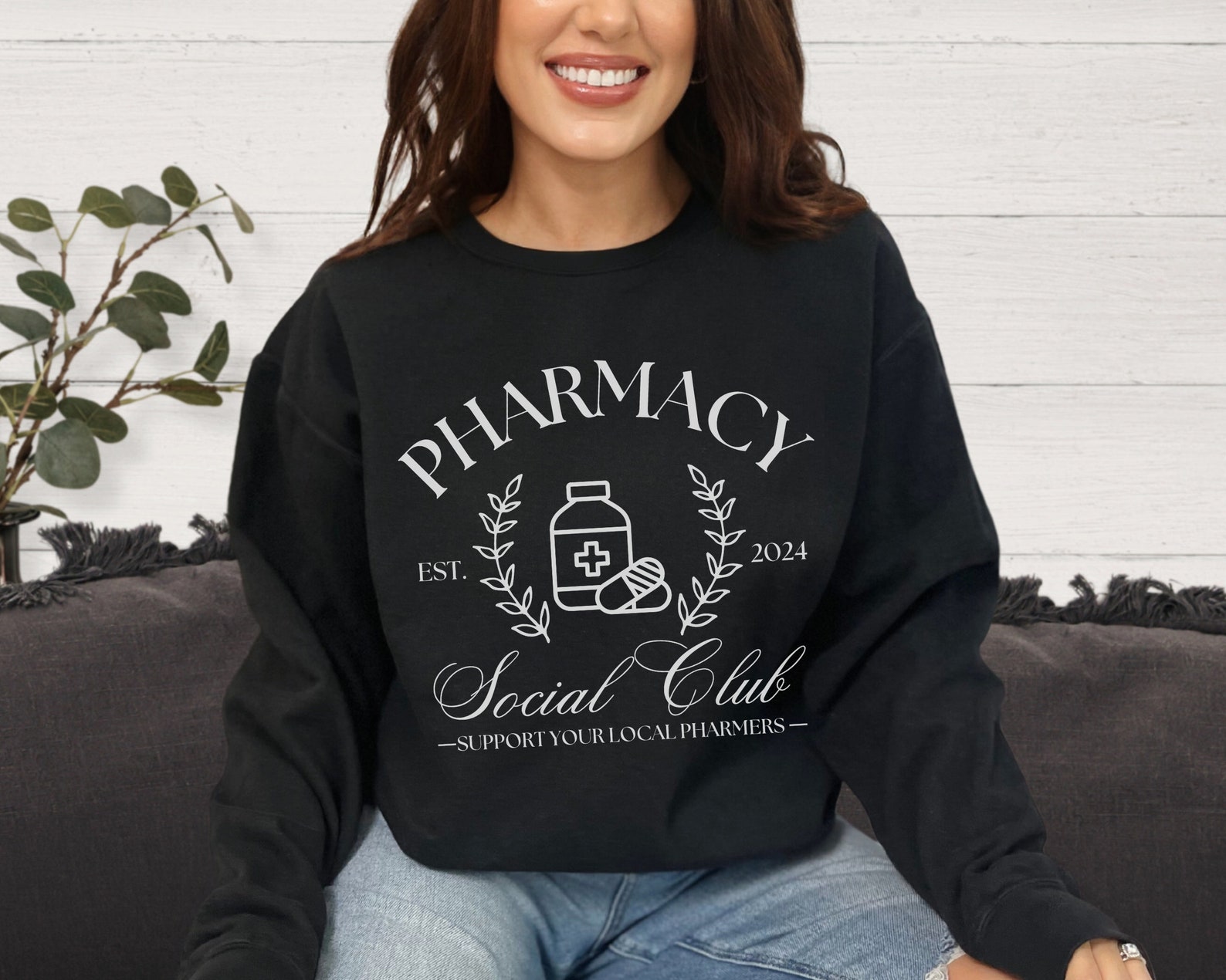 Pharmacy Crewneck Sweatshirt, Gift for Pharmacist, Funny Pharmacy Shirt ...
