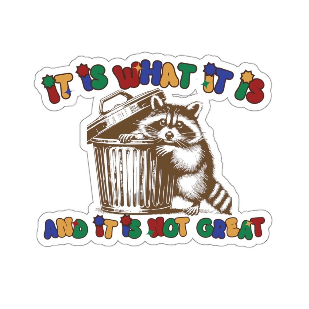 It is What It is and It is Not Great Sticker, Raccoon Meme, Memecore ...