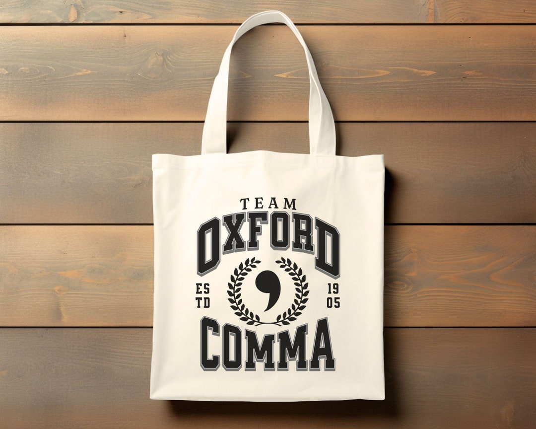 Team Oxford Comma Tote Bag, Grammar Tote Bag, Author Tote Bag, Writer ...