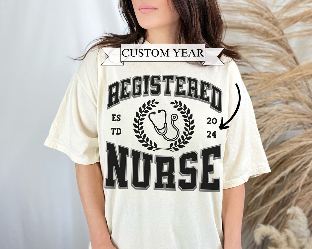 Custom Year RN Comfort Colors T-shirt, Personalized Shirt, RN Graduate ...