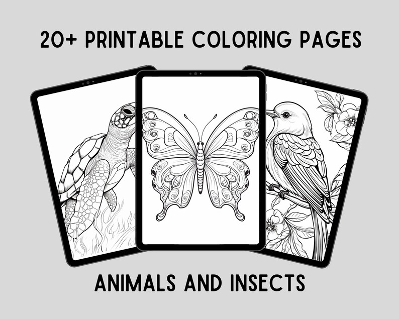 Printable Animal and Insect Coloring Book Printable Coloring - Etsy