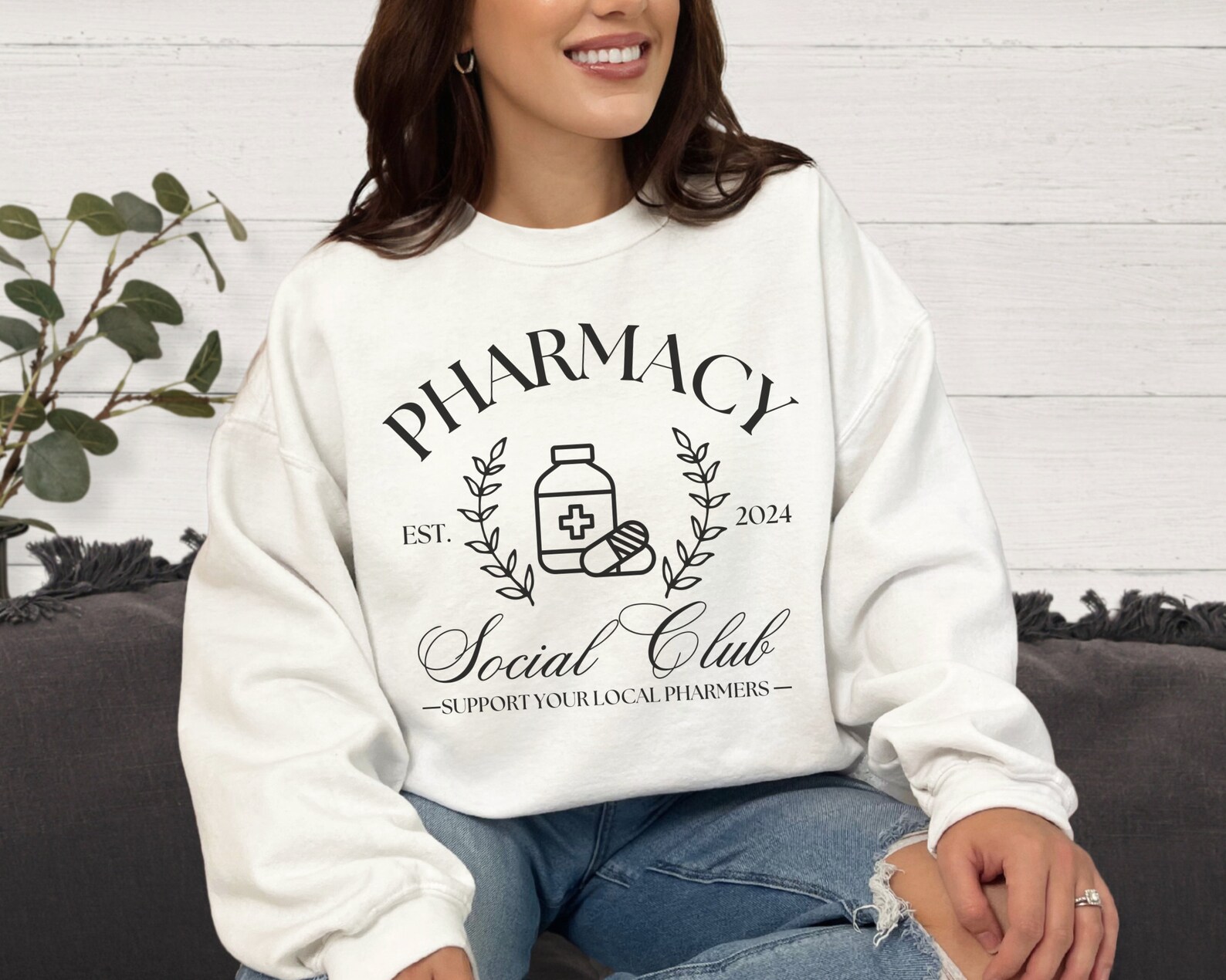 Pharmacy Crewneck Sweatshirt, Gift for Pharmacist, Funny Pharmacy Shirt ...
