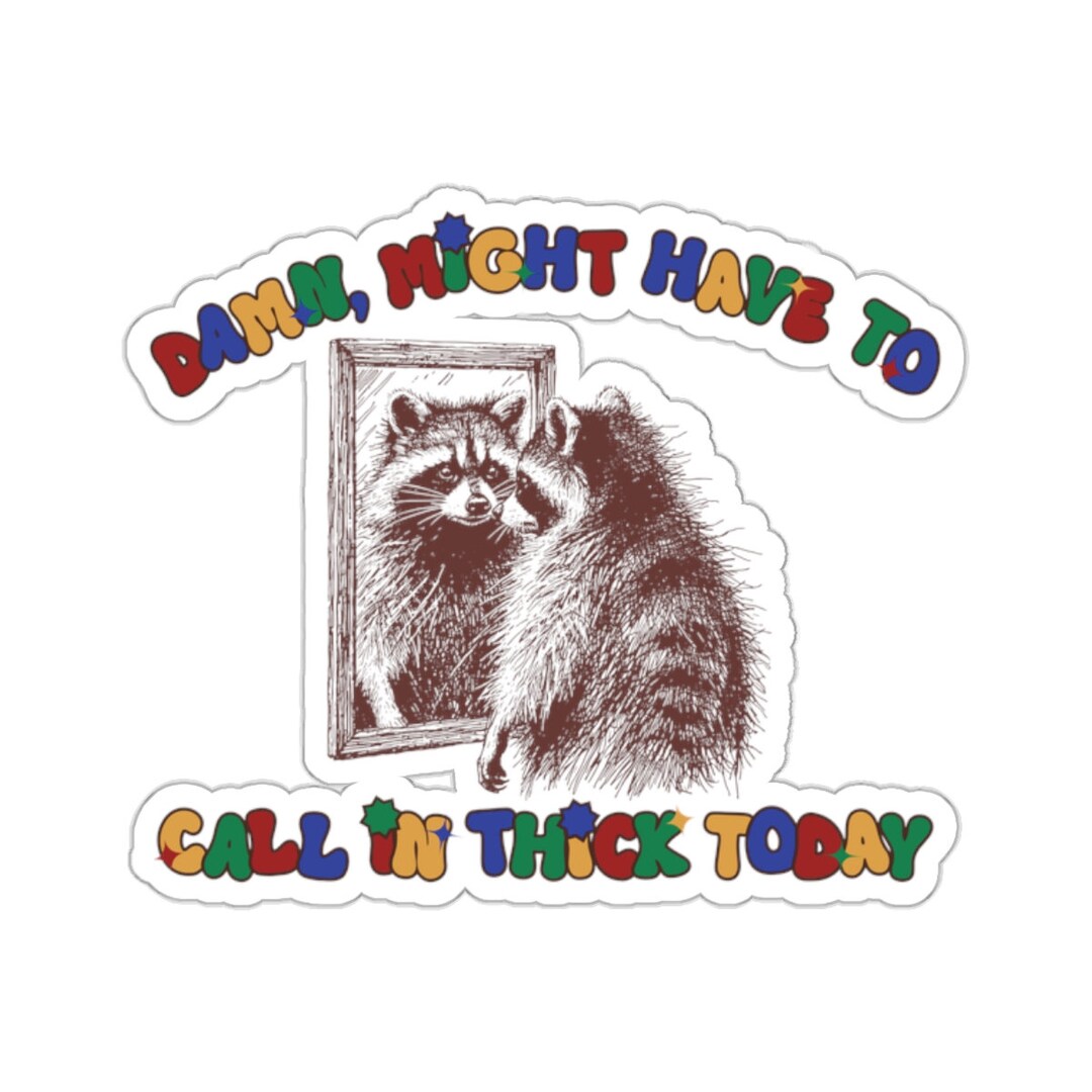 Raccoon Meme Sticker, Meme Gift, Clowncore Sticker, Weird Sticker ...