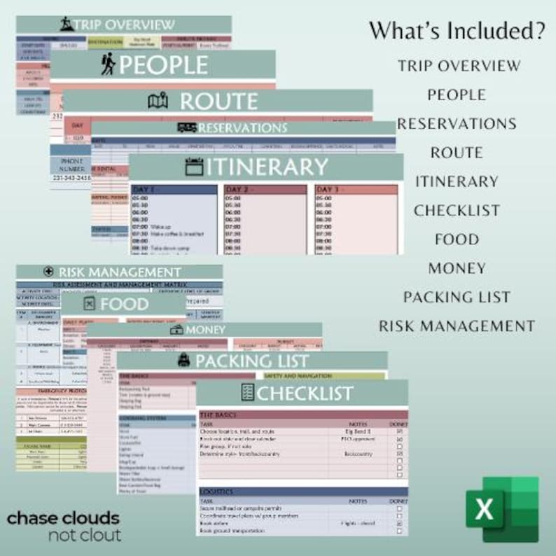Backpacking Trip Planner | Camping & Outdoors | Excel Template ...