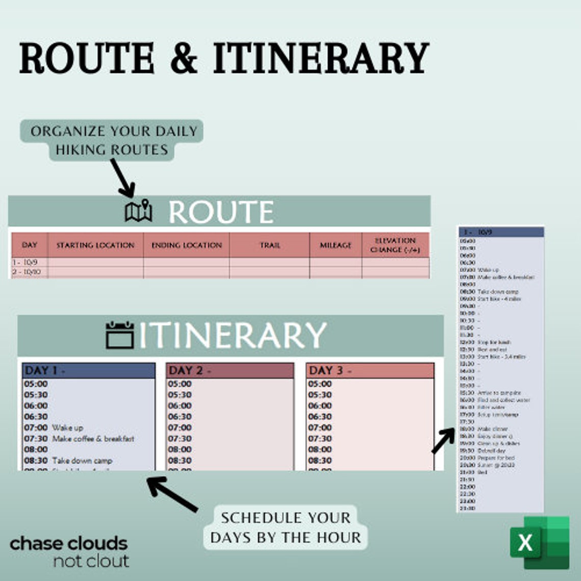 Backpacking Trip Planner | Camping & Outdoors | Excel Template ...