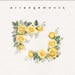Yellow Roses Border Watercolor Cliparts 12 PNG Floral Arrangements for ...
