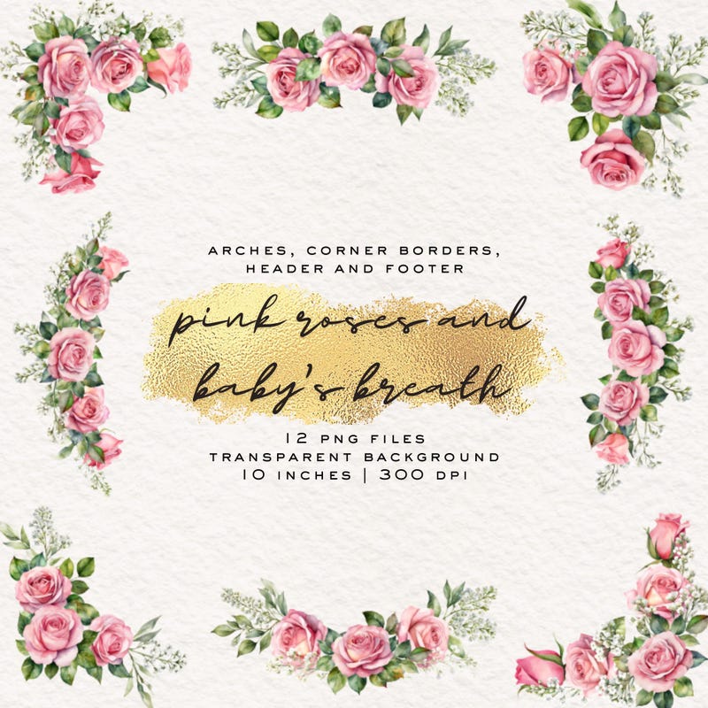 Pink Autumn Border Clipart - Etsy