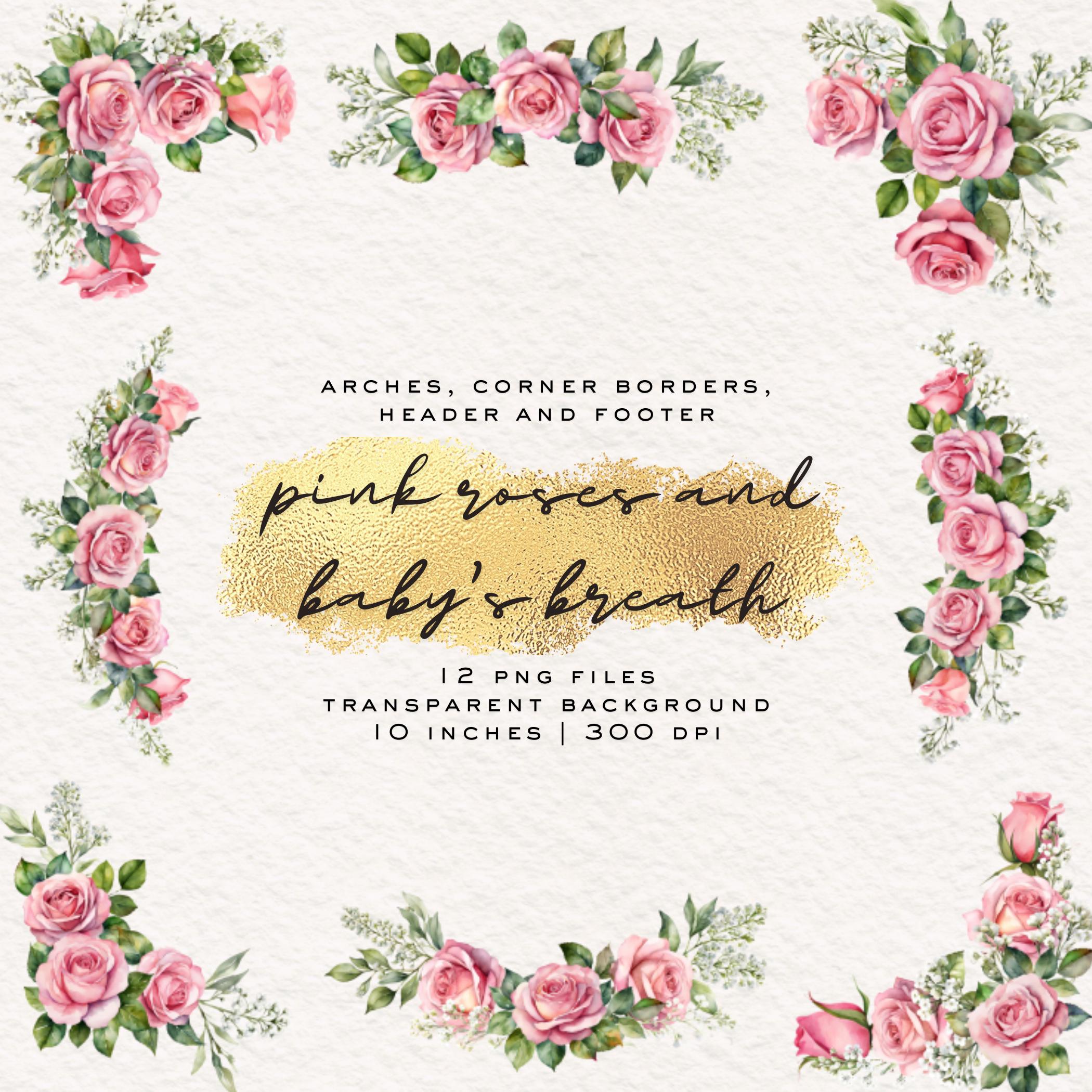 Wedding Pink Flower Border Corner Vector Image Of A Corner Frame Of