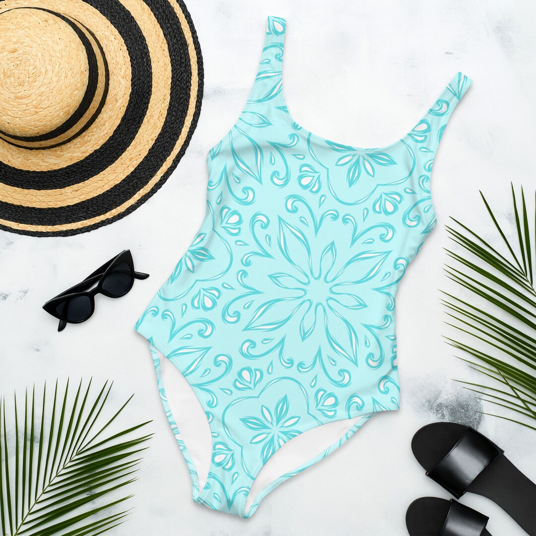 Azulejo Blue Women's One-piece Swimsuit | Portugal Clothing - Etsy