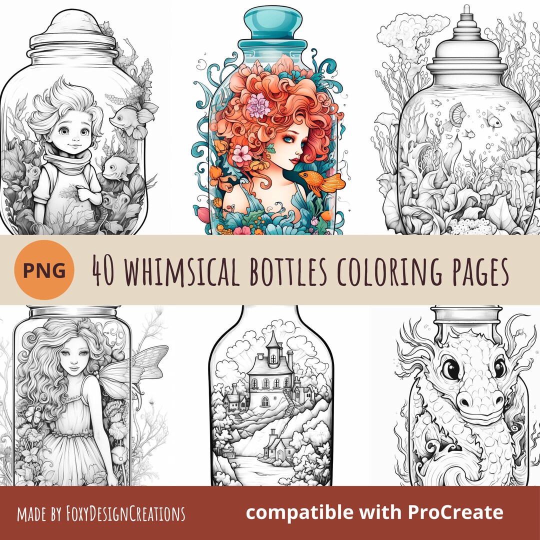 Fantasy Coloring Book, Procreate Coloring Page, Digital Coloring Pages ...
