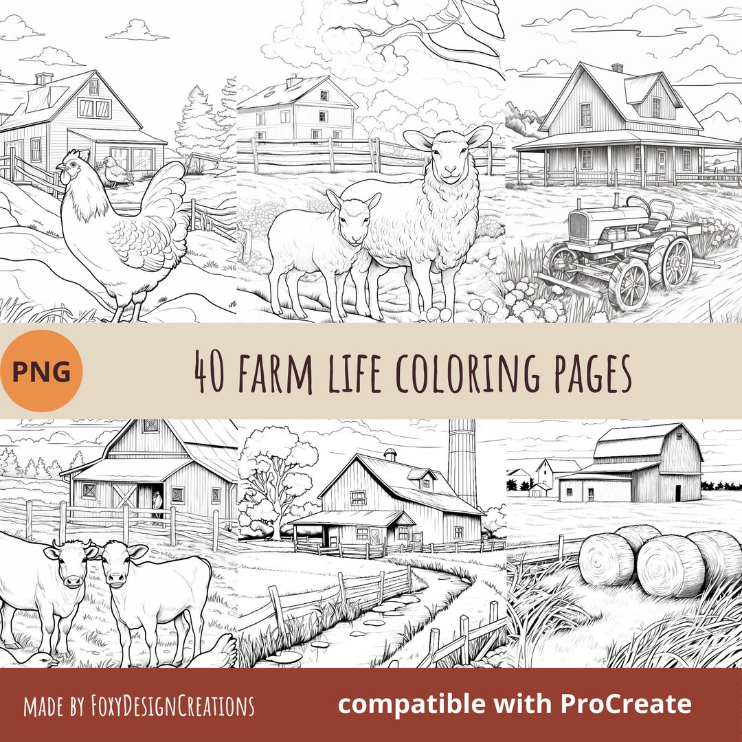 Farm Life Coloring Pages, Farm Animals Colouring Pages, Countryside ...