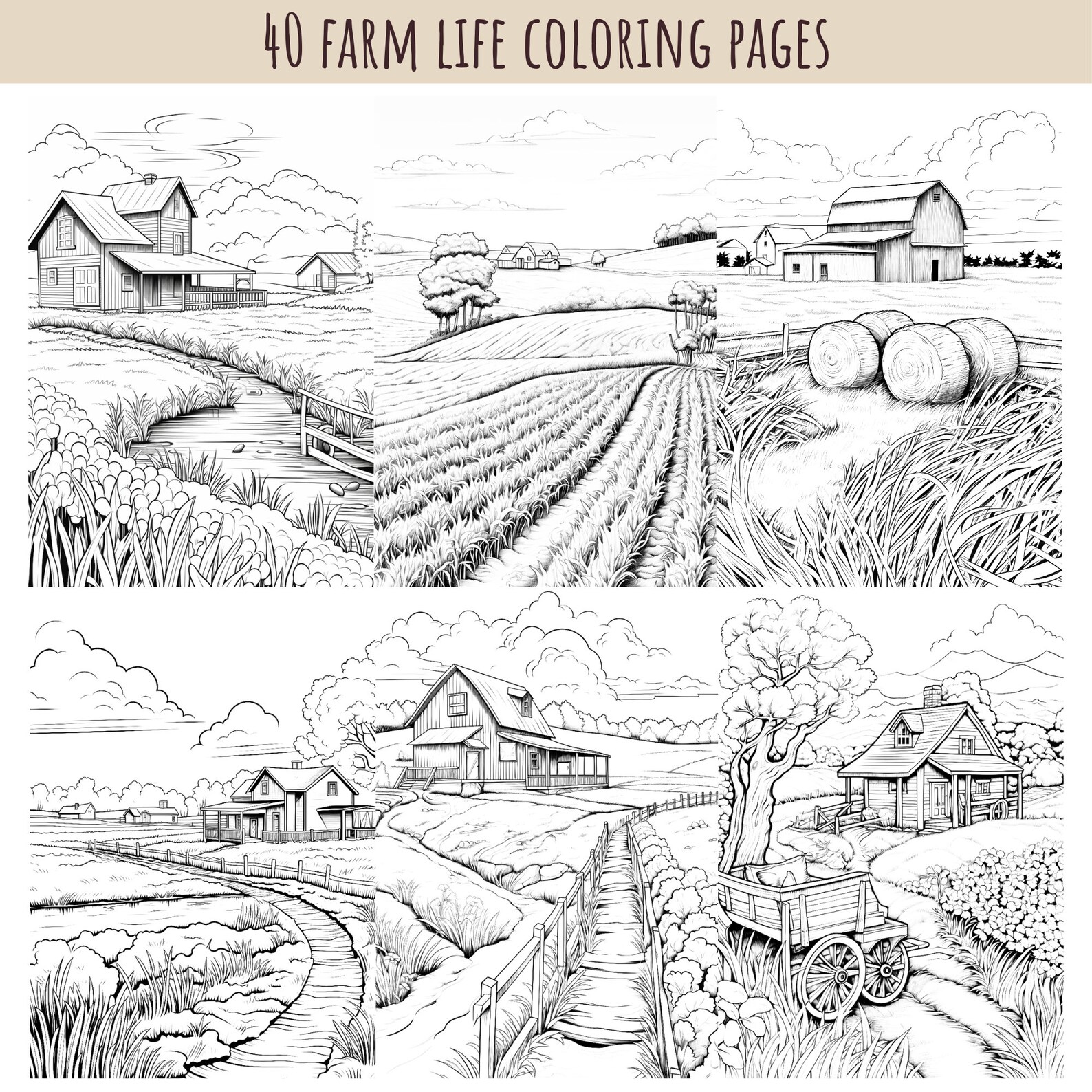 Farm Life Coloring Pages, Farm Animals Colouring Pages, Countryside ...