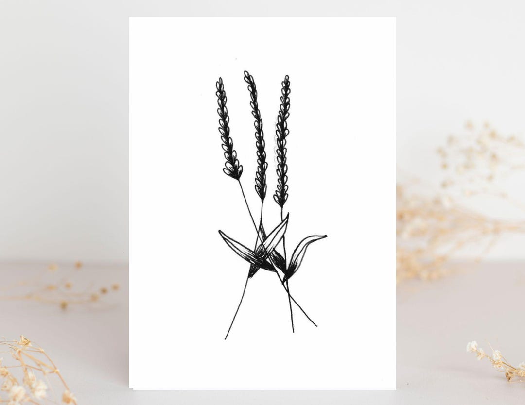 Lavender Flower Card, Handmade for Any Occasion, Blank Greeting Card - Etsy