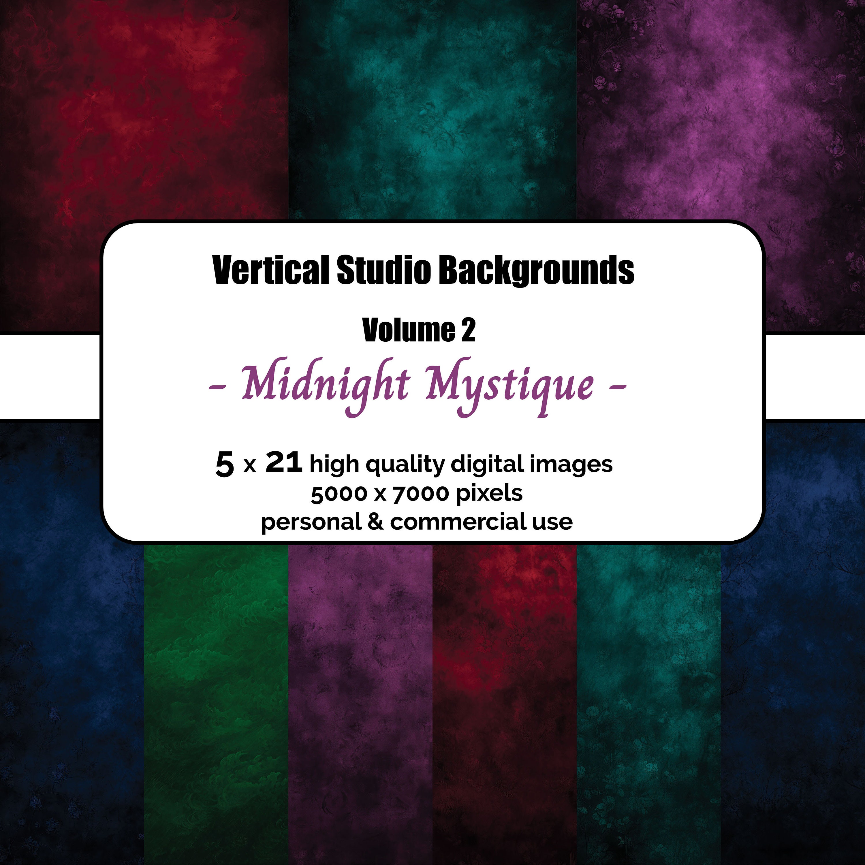 Vertical Studio Backgrounds V2 Midnight Mystique Portrait - Etsy