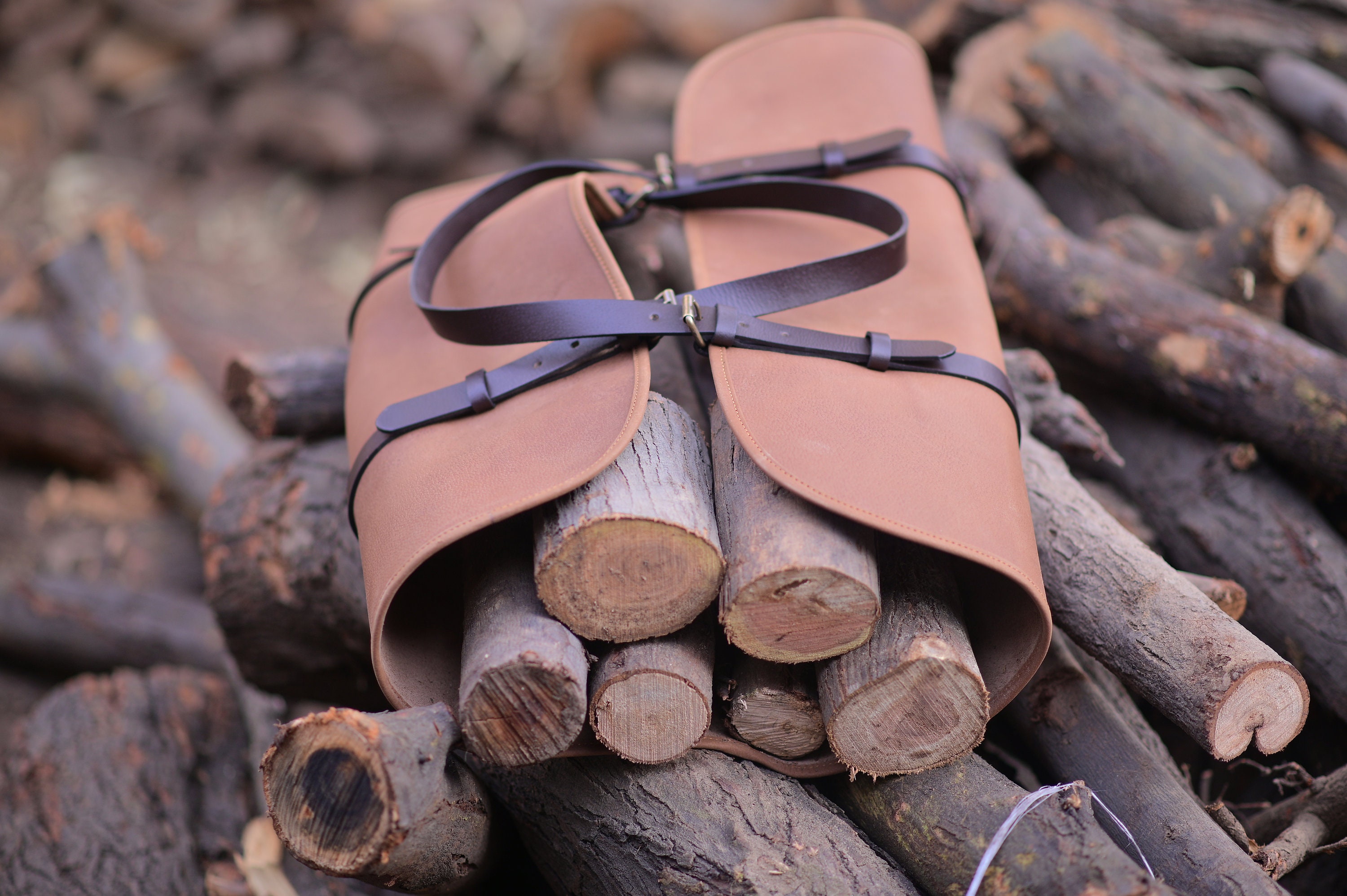 Full Grain Leather Wood Log Carrier - Etsy