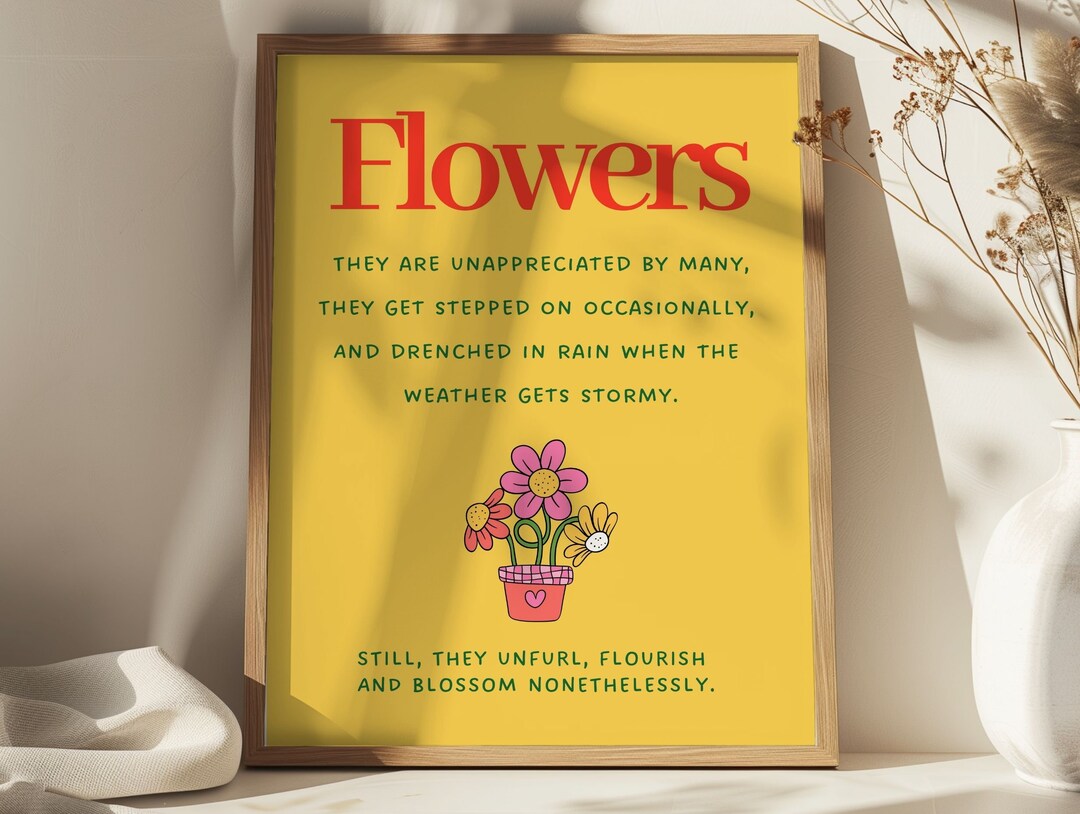 Flower Definition Print, Florist Wall Art, Flower Shop Wall Decor ...