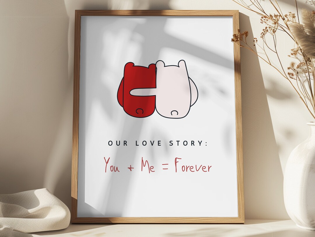 Couple Bedroom Poster, Cute Wedding Prints, Valentines Day Printable ...