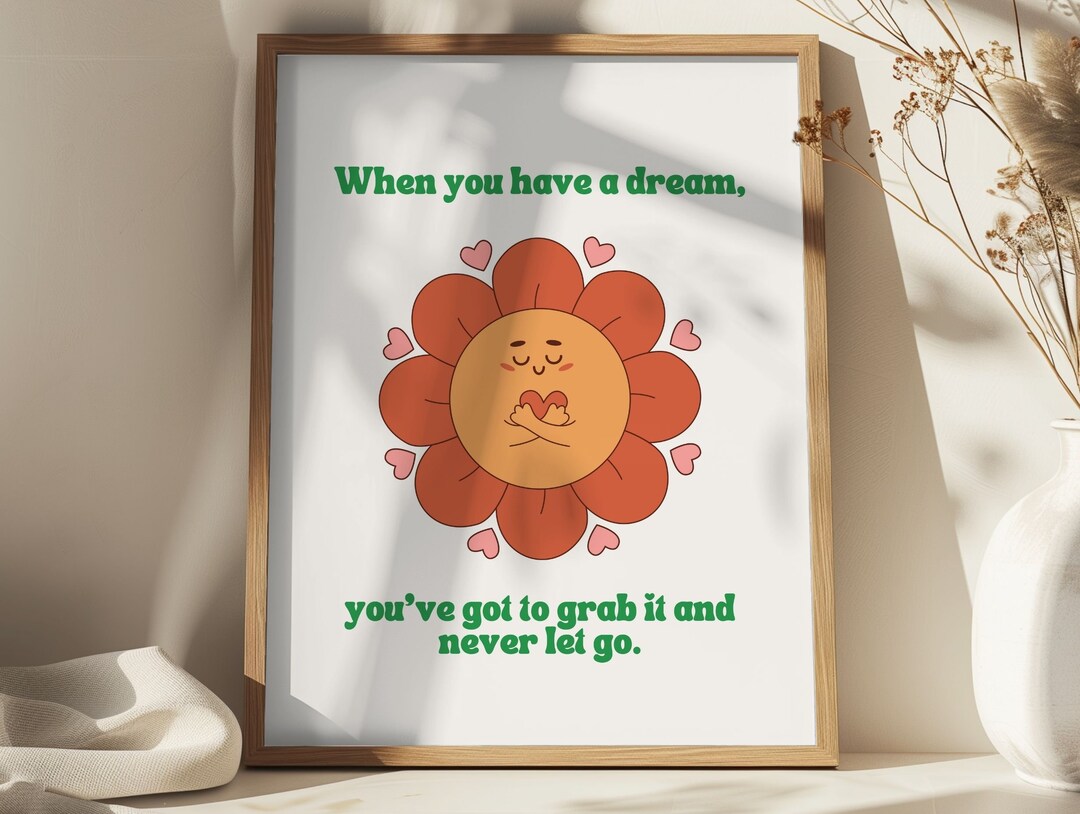 Girl Dorm Room Poster, Flower Retro Wall Art, Cute Aesthetic Wall Art ...