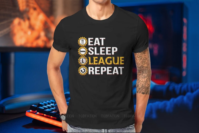 League of Legends Black eat Sleep League Repeat - Etsy