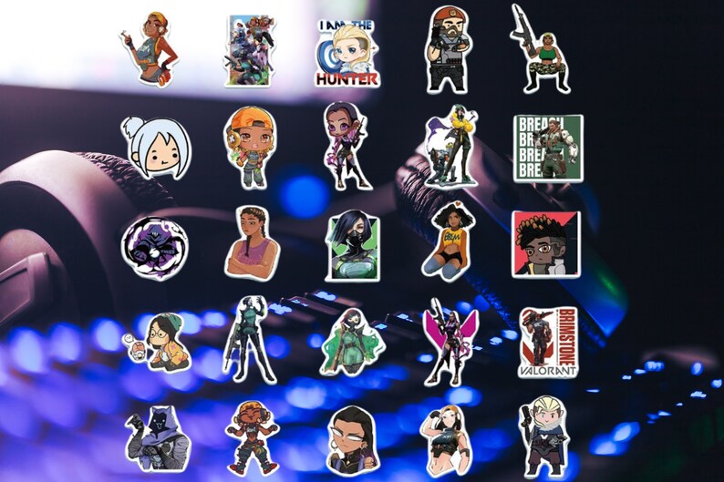 Valorant Cartoon Anime Stickers Set of 50 Waterproof Vinyl - Etsy