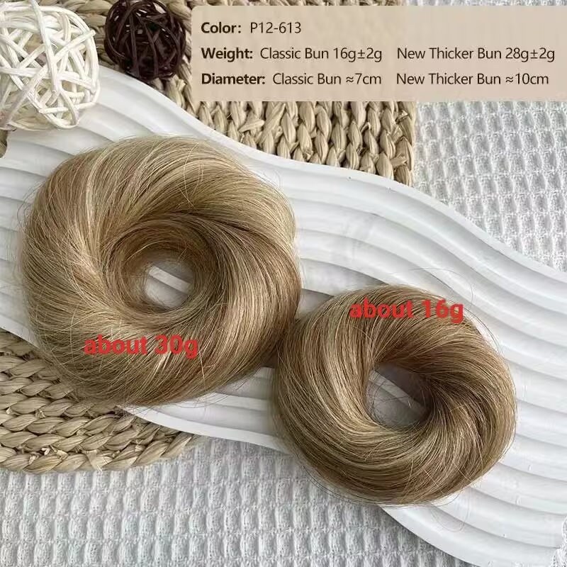Human Hair Buns Chignon Ponytail Hairpiece Updo Donut Real Hair ...