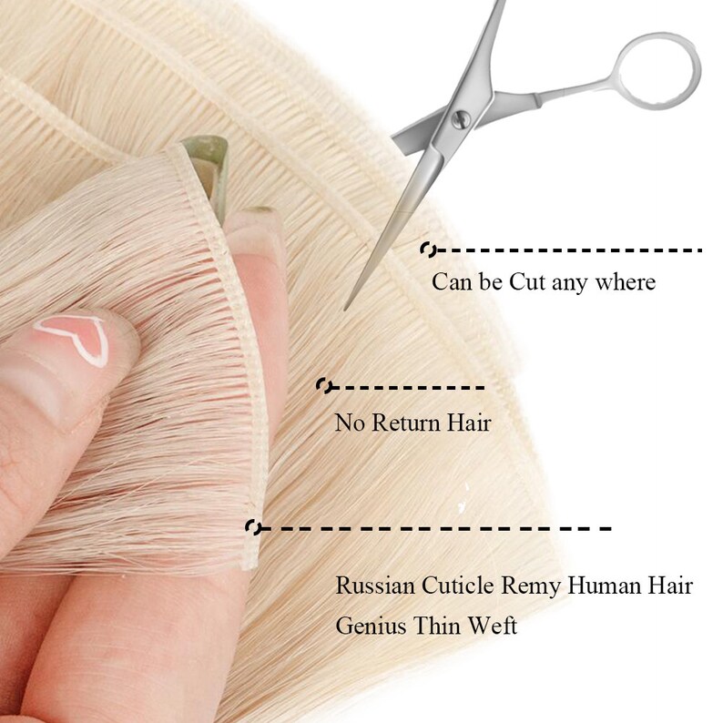 Genius Hybrid Weft Hair Extensions Ultra Thin 100% No Shedding Cutting ...