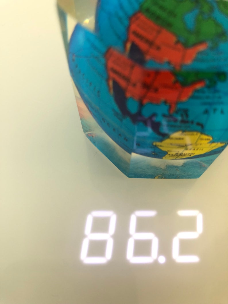 Lucite Mini Globe Paperweight Desk World Map Acrylic Encased World ...