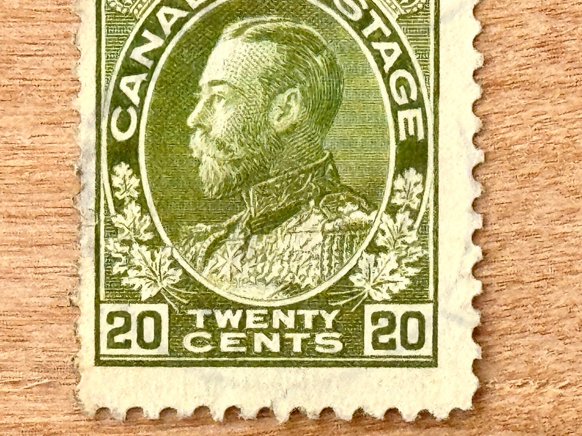 Rare Vintage Old Canada 1925 King George V Admiral 20c Olive Green ...