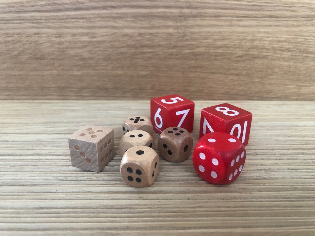 Vintage Wooden Dice Set: Number Game Cubes, Set of 8 - Etsy