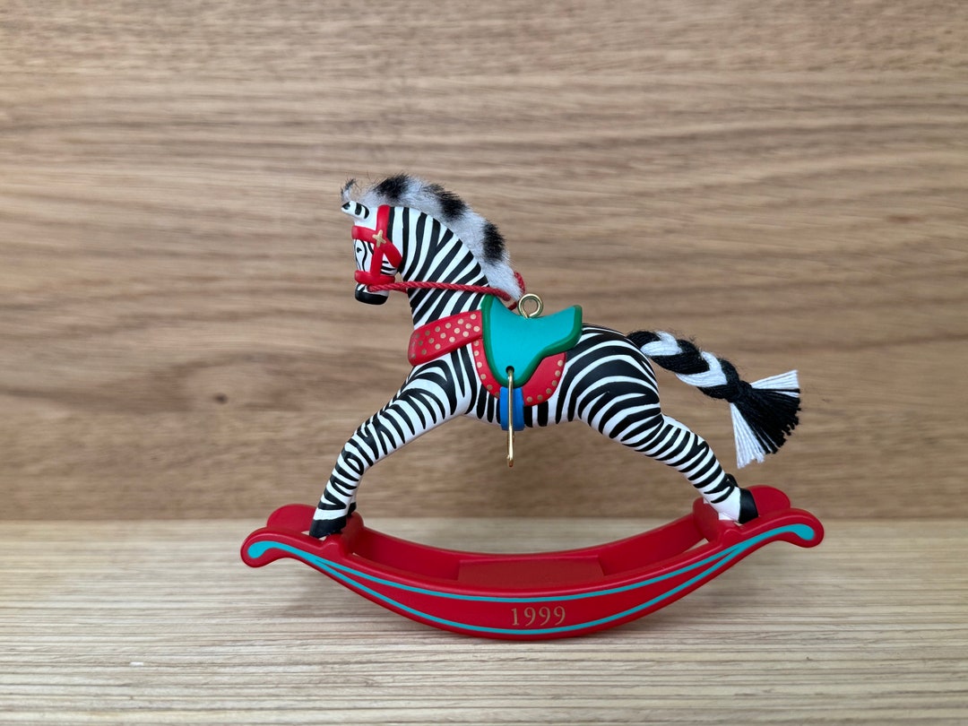 Vintage Collectable Rare Find 1999 Hallmark Zebra Rocking Horse ...