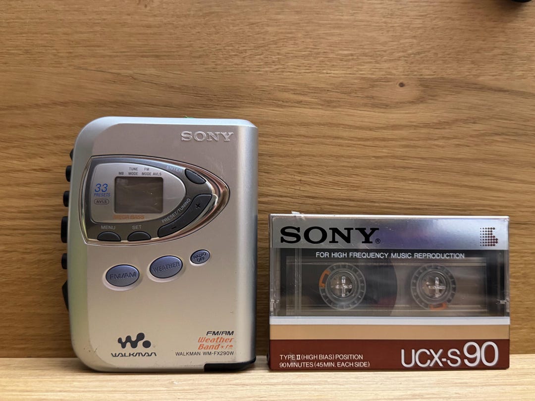 Sony Walkman WMFX290W AM/FM Cassette Player + New Sony UCX-S90 Blank Tape | Vintage Portable ...