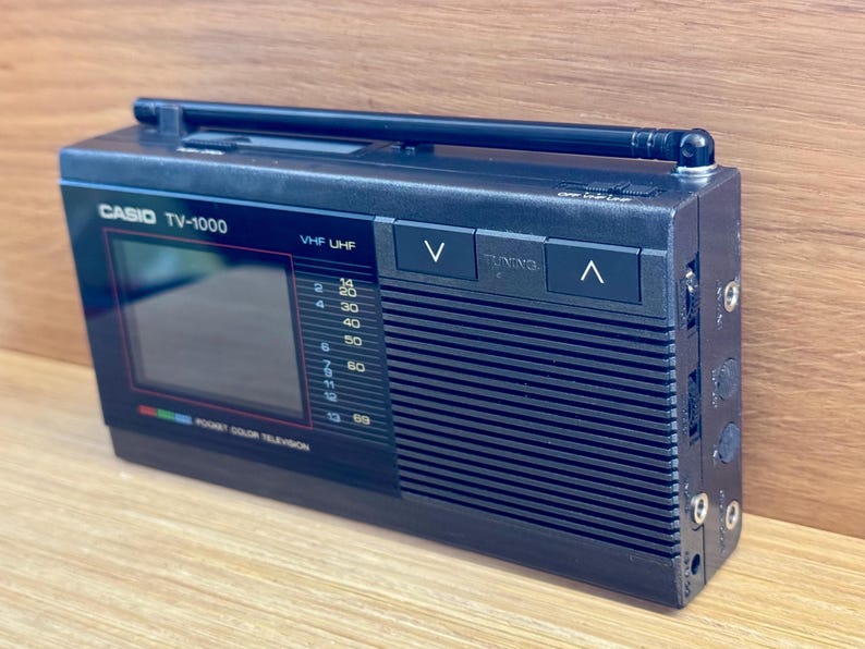 Vintage Casio TV 1000 Pocket Color Handheld Television With Case Pouch ...
