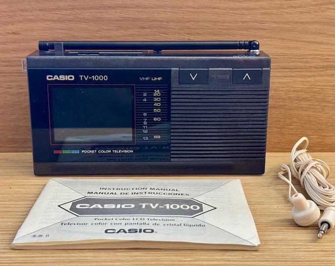Vintage Casio TV 1000 Pocket Color Handheld Television With Case Pouch ...