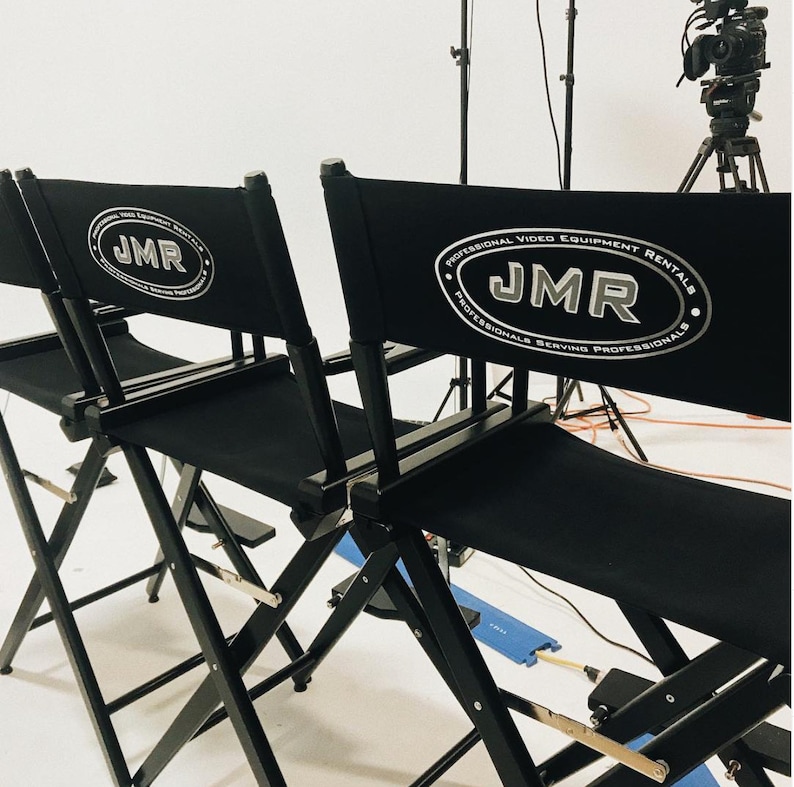 Filmcraft Personalized Tall Director’s Chair – Black Frame With Black ...