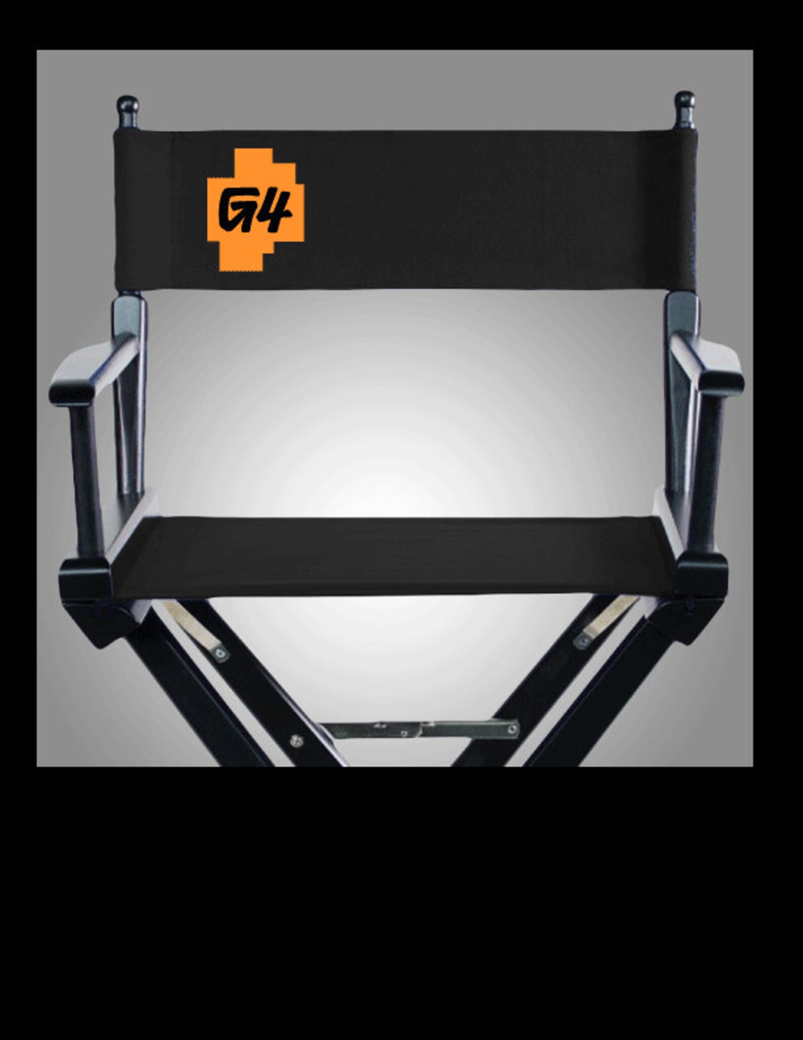 Filmcraft Personalized Tall Director’s Chair – Black Frame With Black ...