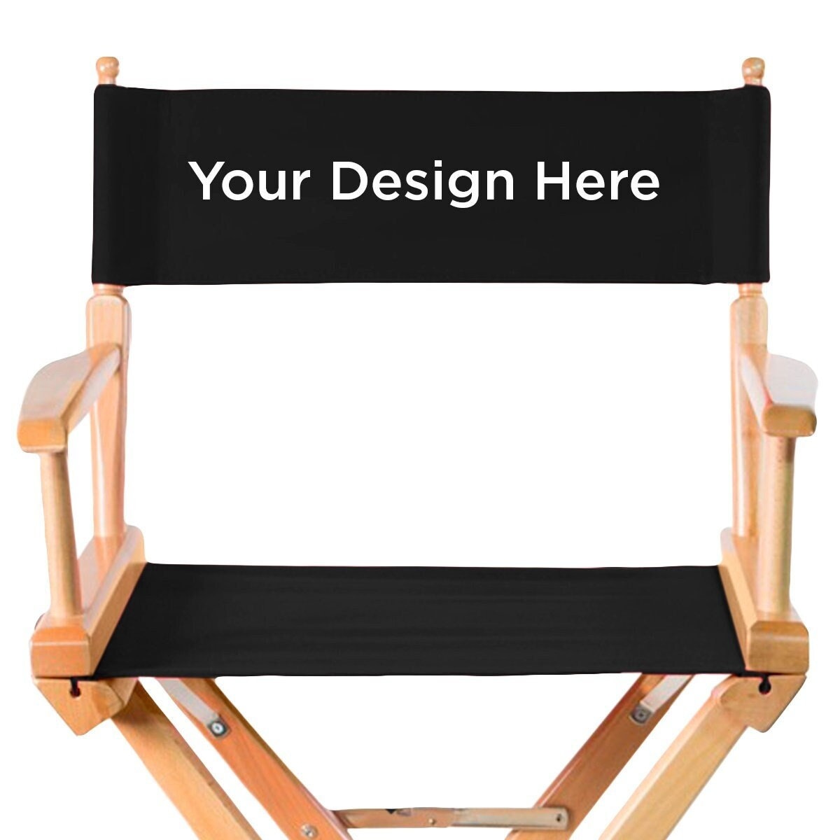Filmcraft Personalized Tall Director’s Chair – Natural Wood Frame With ...