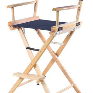 Filmcraft Personalized Tall Director’s Chair – Natural Wood Frame With ...