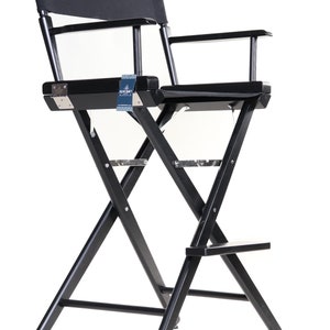 Filmcraft Personalized Tall Director’s Chair – Black Frame With Black ...